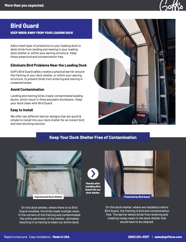 Prevent Bird Nests at the Loading Dock | Goff's Enterprises